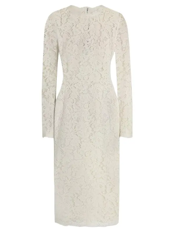 Dolce & Gabbana Cordonetto Lace Sheath Dress - White