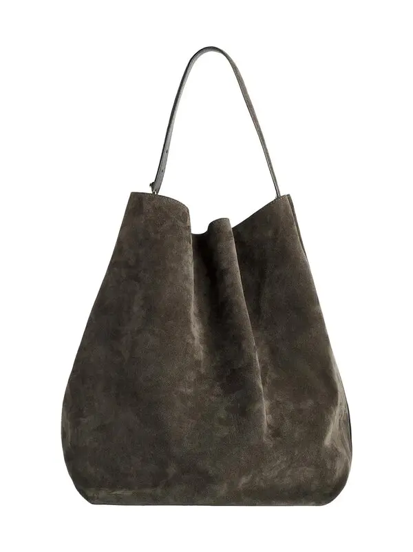 TOTEME Suede Tote Bag With Adjustable Handle - Grey