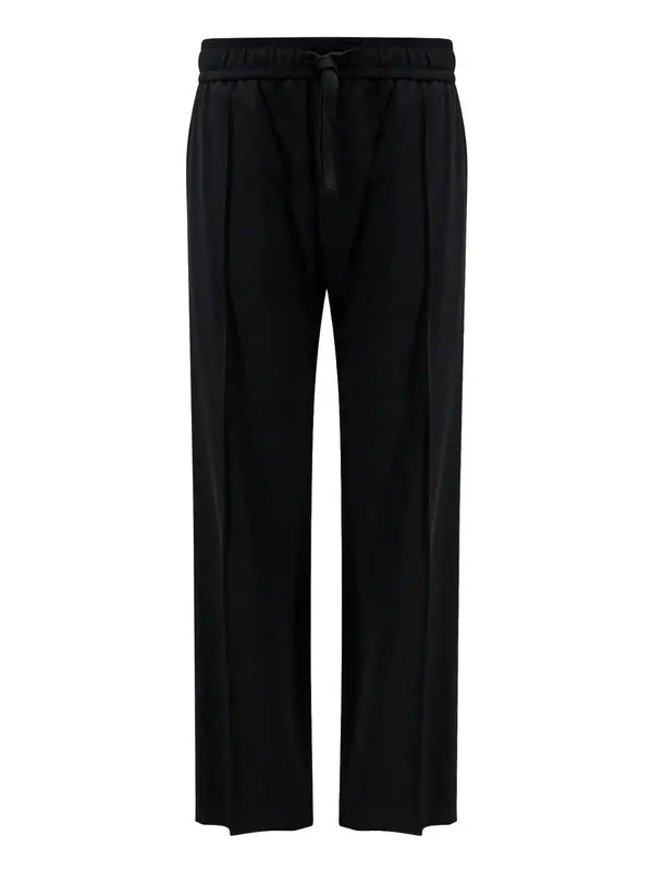 Dolce & Gabbana Jogging Stretch Virgin Wool Trousers - Black