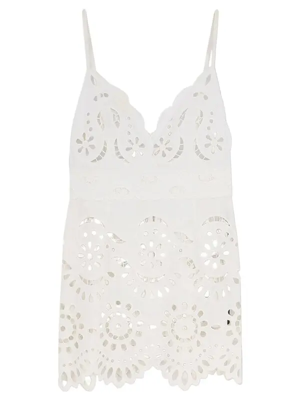 Dolce & Gabbana Cotton Poplin Mini Dress With Cut Out Embroidery - White