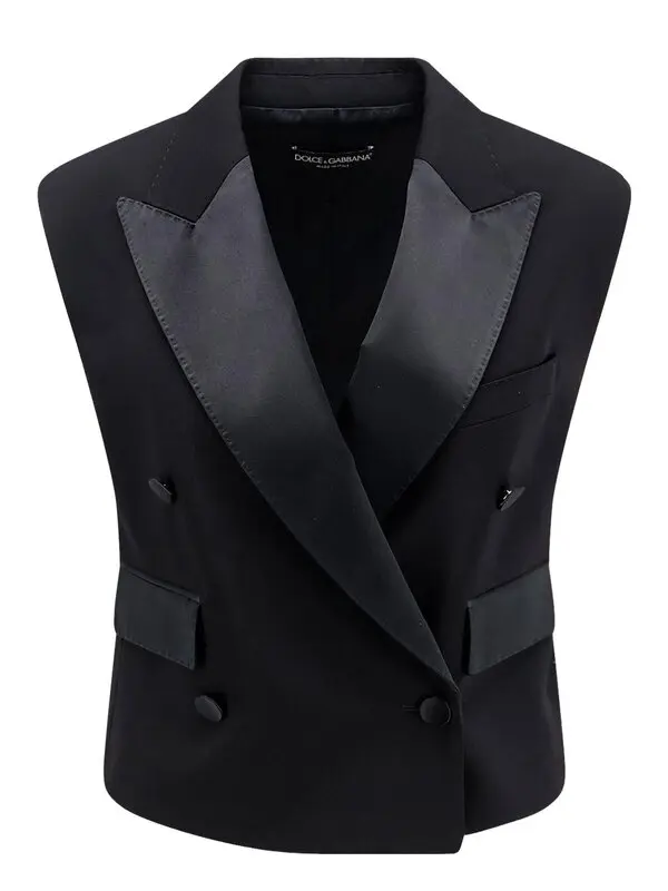 Dolce & Gabbana Virgin Wool And Silk Blend Tuxedo Vest - Black