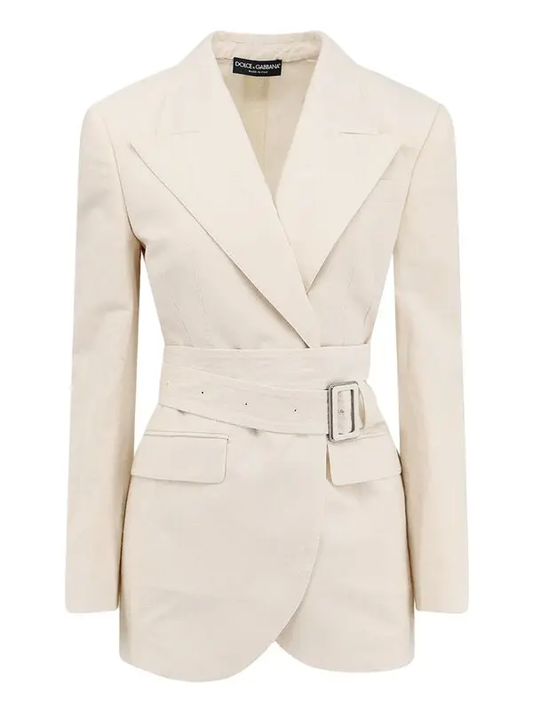 Dolce & Gabbana Taormina Rustic Canvas Blazer - Beige