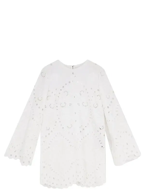 Dolce & Gabbana Mini Cotton Dress With Embroidery - White