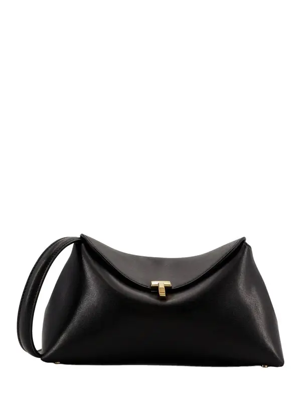 TOTEME T-lock Leather Clutch - Black