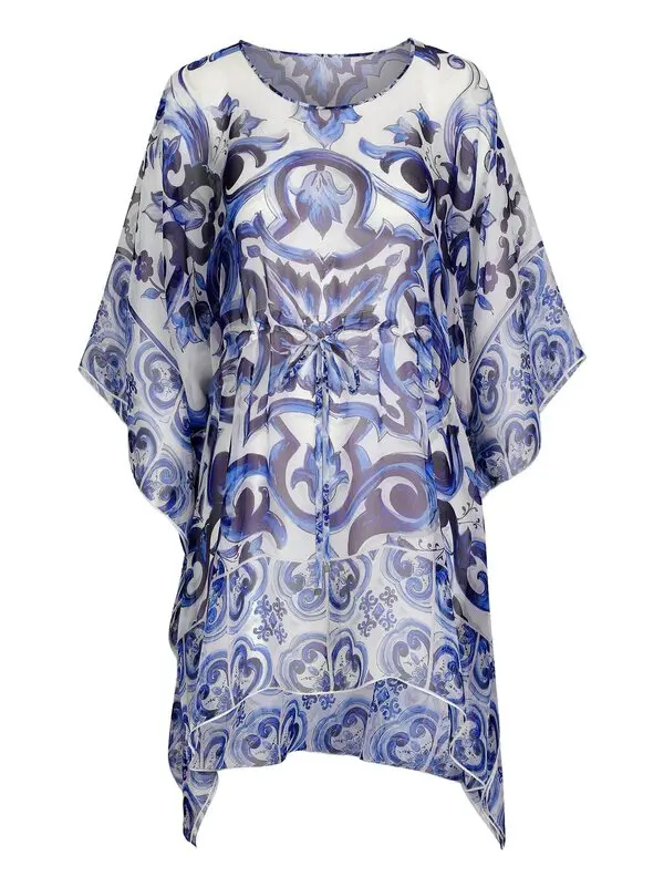 Dolce & Gabbana Kaftan With Maiolica Print - Blue