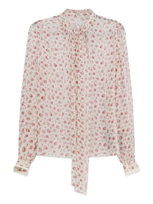 Dolce & Gabbana Roselline Print Chiffon Shirt - White