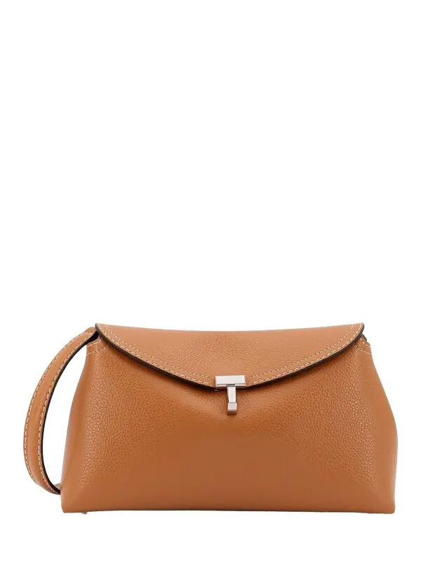 TOTEME T-lock Leather Clutch - Brown