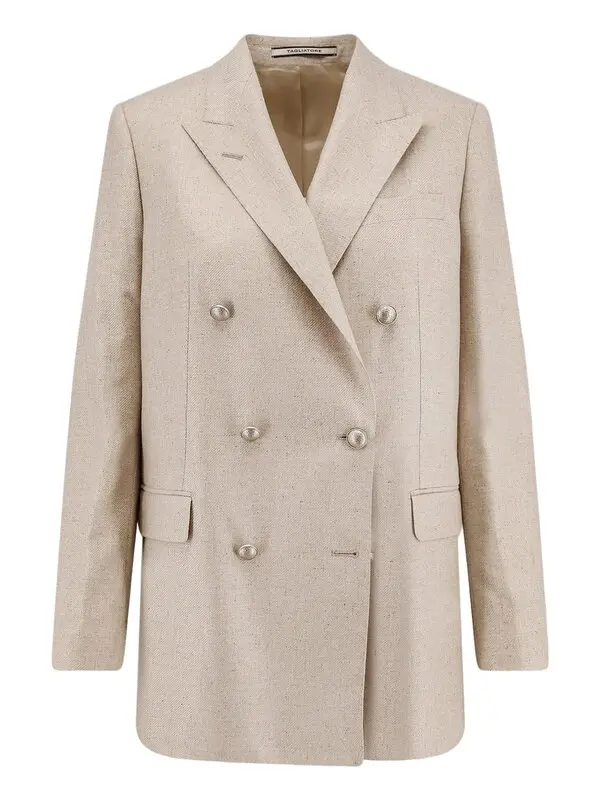 Tagliatore Jasmine Silk Blazer - Beige