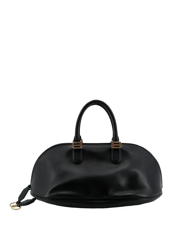 Balenciaga Bolero Bowling Medium Leather Bag - Black