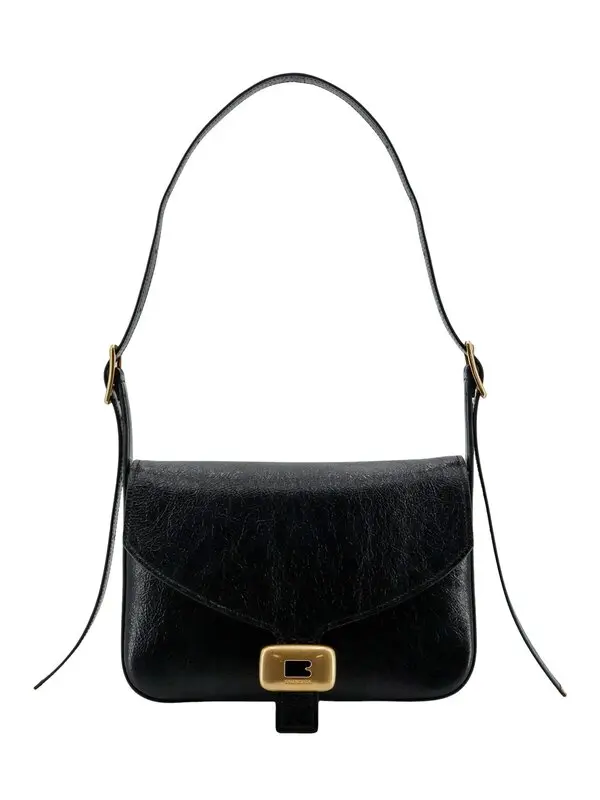 Balenciaga Arena Leather Medium Shoulder Bag - Black