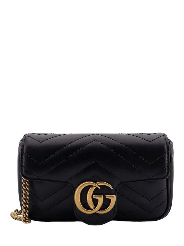 Gucci Gg Marmont Mini Leather Shoulder Bag - Black