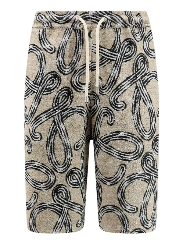 Loewe Printed Cotton-blend Shorts - Beige