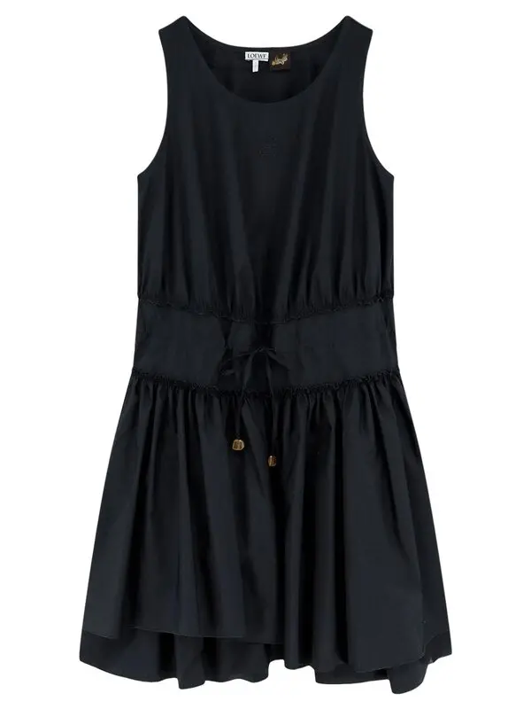Loewe Sleeveless Embroidered Cotton Dress - Black