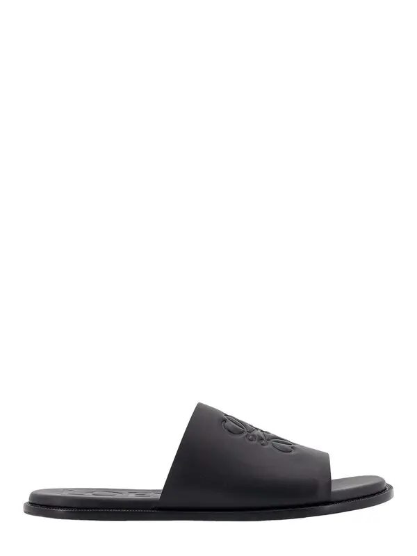 Loewe Leather Slides - Black
