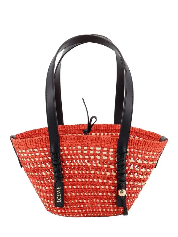 Loewe Braid Basket Small Shoulder Bag - Red
