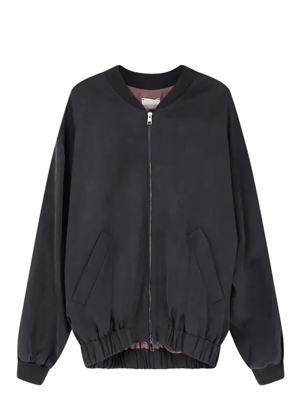 ALYSI Lyocell And Linen Bomber Jacket - Grey