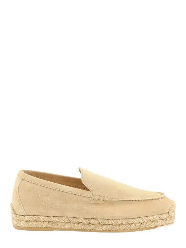 Loro Piana Seaside Walk Suede Espadrille Loafers - Beige