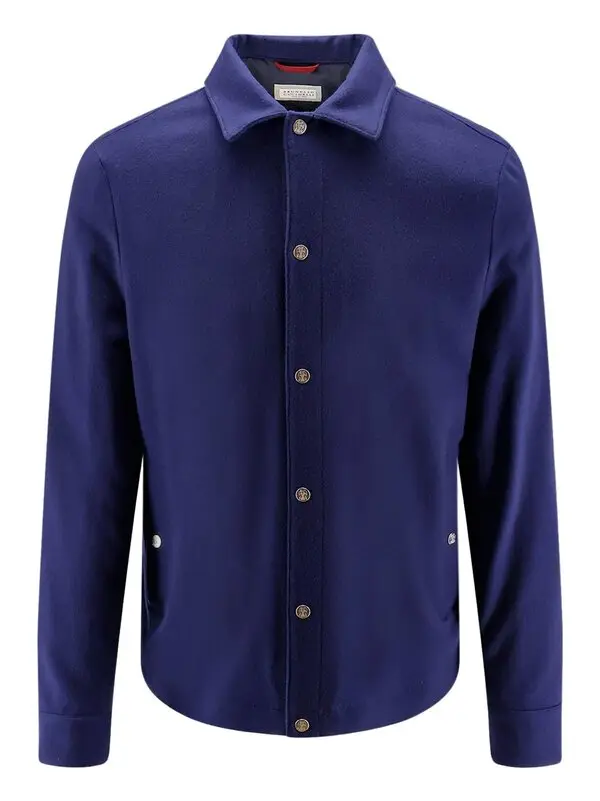 Brunello Cucinelli Cashmere Shirt Jacket - Blue