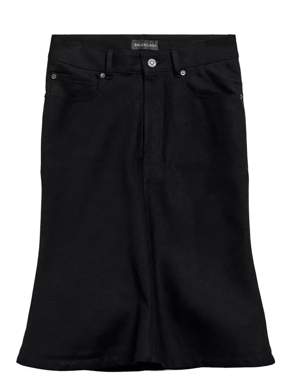 Balenciaga Cotton Midi Skirt - Black
