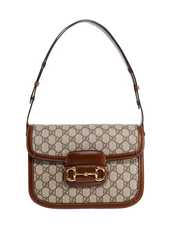 Gucci Horsebit 1955 Gg Coated Canvas Shoulder Bag - Brown