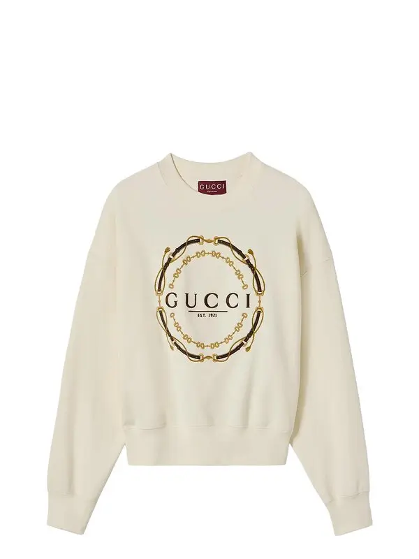Gucci Brushed Cotton Jersey Sweatshirt - White