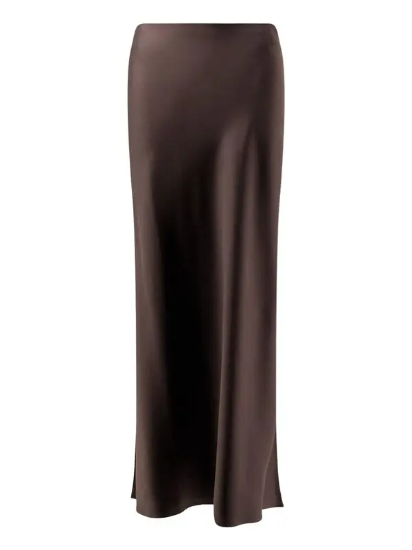 Brunello Cucinelli Satin Long Skirt - Brown