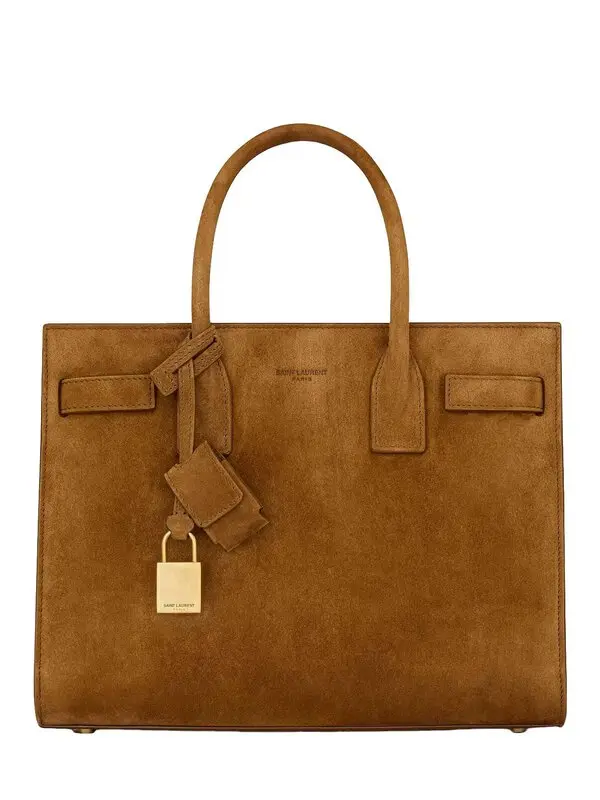 Saint Laurent Sac De Jour Baby Suede Handbag - Brown