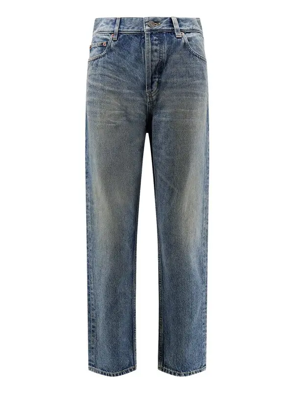 Saint Laurent Slim Fit High-waisted Denim Ankle Midi Jeans - Blue