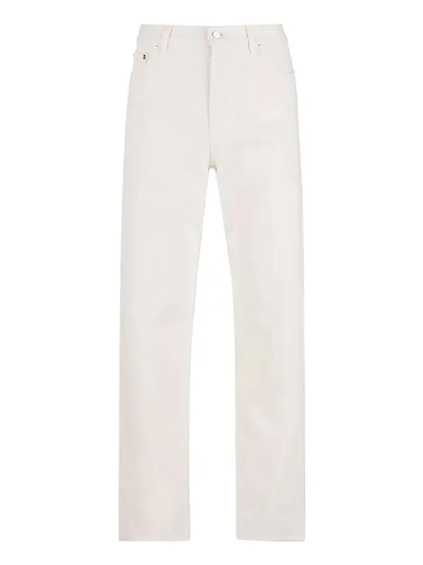 Gucci Denim Jeans With Metal Horsebit Detail - White