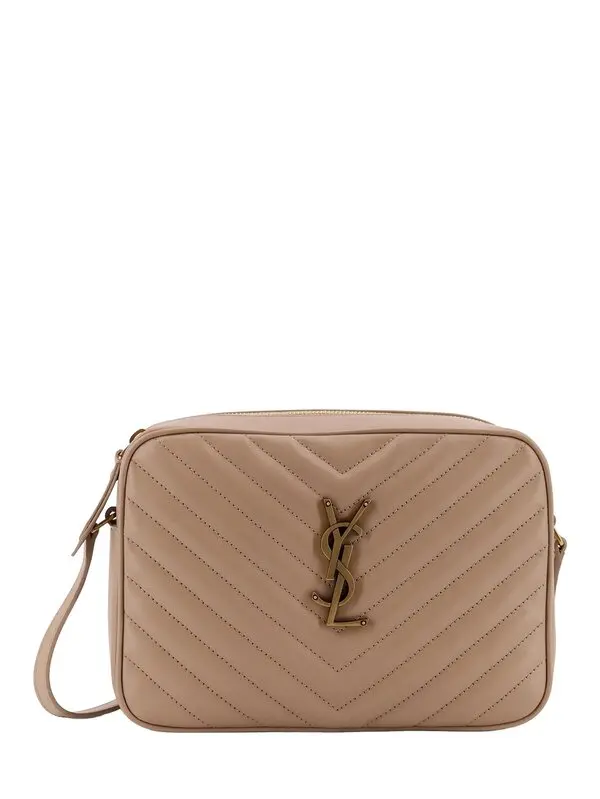 Saint Laurent Quilted Leather Lou Camera Bag - Beige