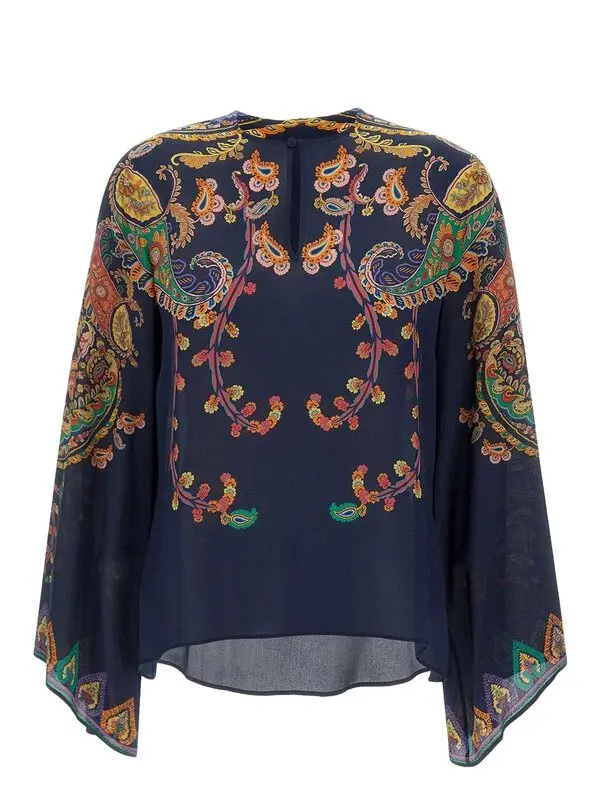 Etro Multicolor Silk Shirt - Blue