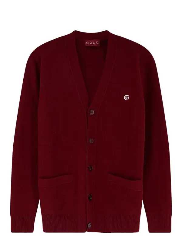 Gucci Wool And Cashmere V-neck Cardigan - Red