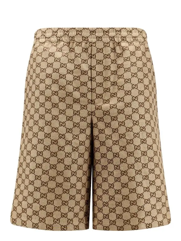 Gucci Gg Supreme Fabric Drawstring Shorts - Beige