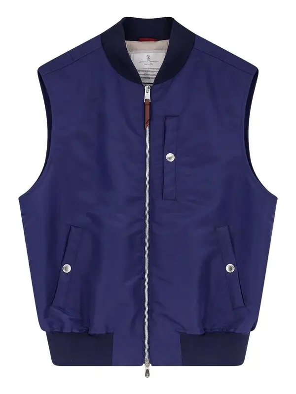 Brunello Cucinelli Water-repellent Nylon Sleeveless Jacket - Blue