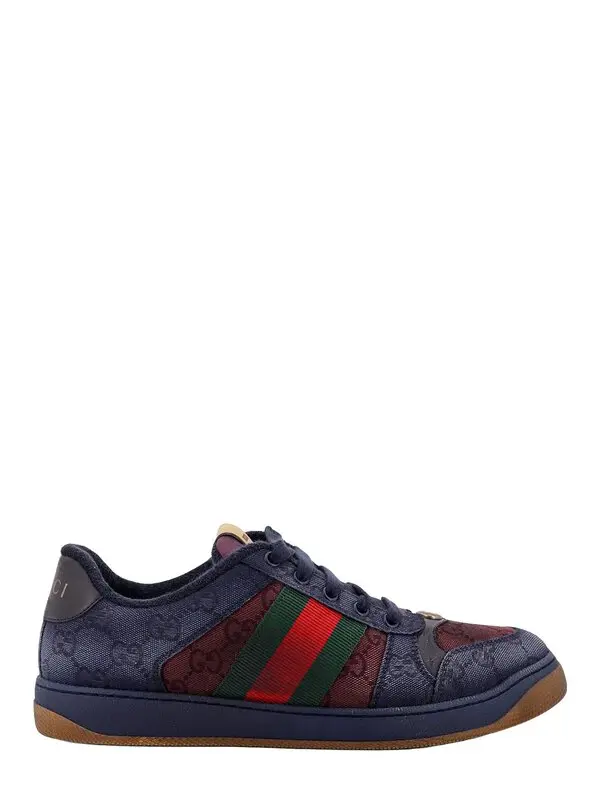Gucci Gg Bicolor Fabric Lace-up Sneakers - Blue