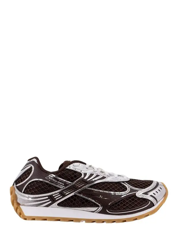 Bottega Veneta Orbit Mesh And Rubber Sneakers - Brown