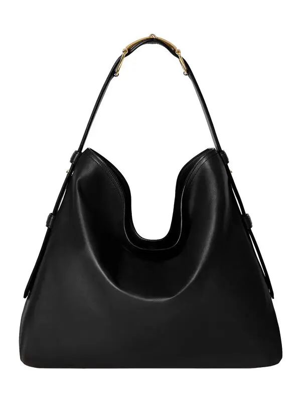 Gucci Beatrix Large Leather Shoulder Bag - Black