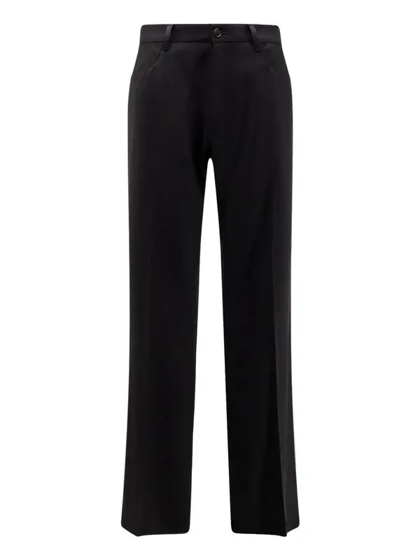Balenciaga Straight Fit Cotton Trousers - Black