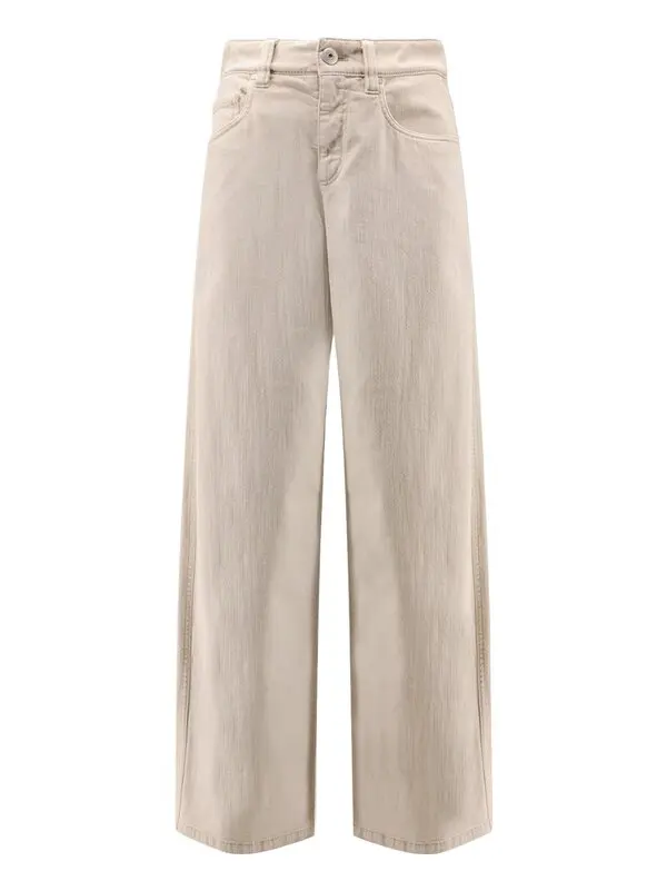 Brunello Cucinelli Loose Barrel Jean Denim - Beige