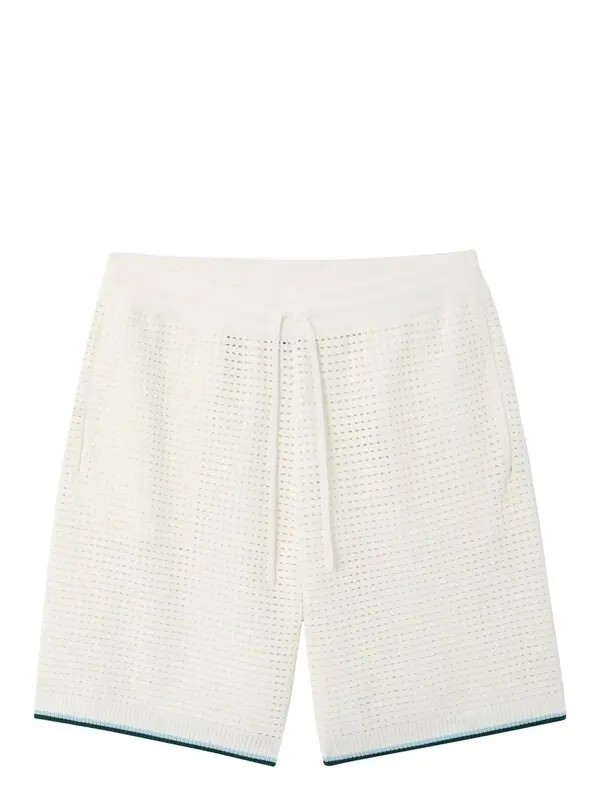 Casablanca Palm Tree Emblem Crochet Shorts - White