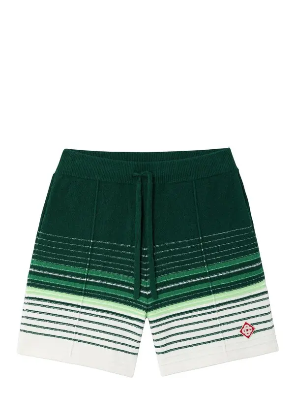 Casablanca White & Boucle Stripe Shorts - Green