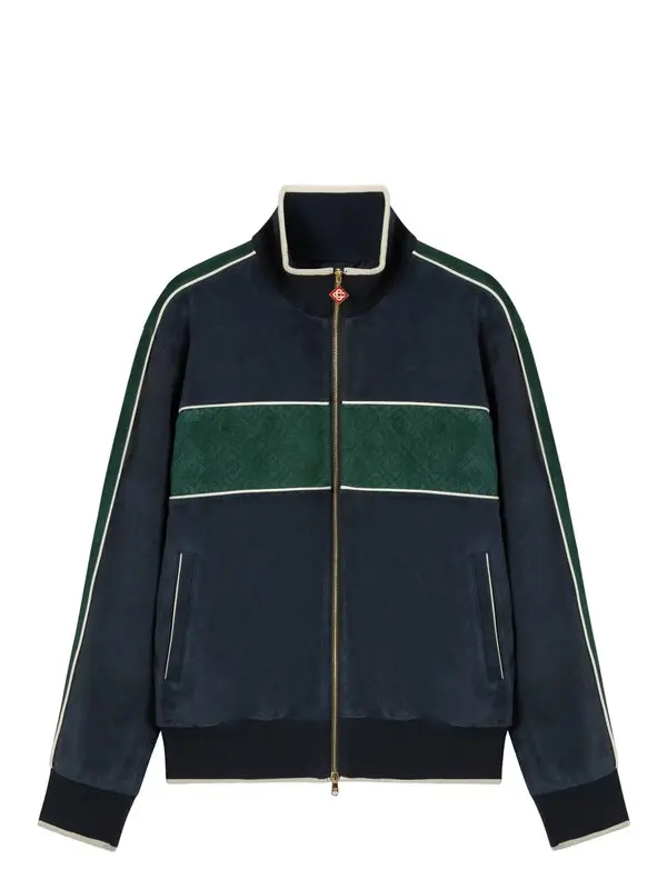 Casablanca Navy & Suede Track Jacket - Green