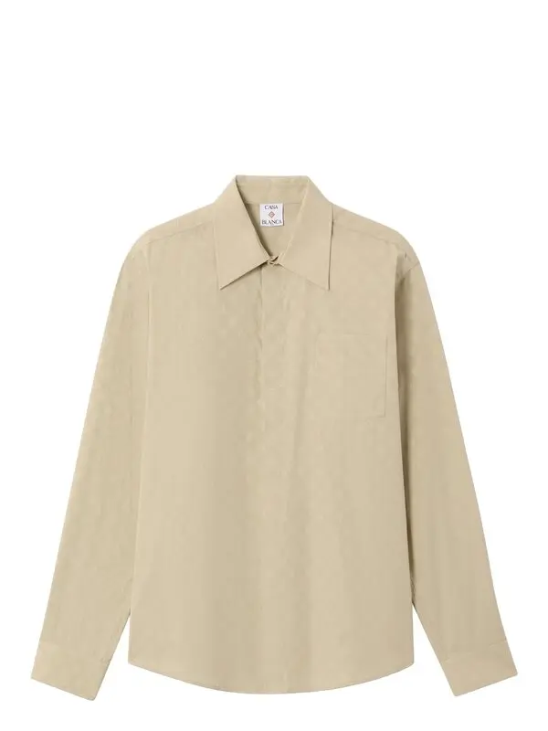 Casablanca Beige Monogram Long Sleeve Shirt - Multicolor