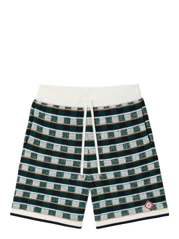 Casablanca Crochet Mosaic Shorts - Green