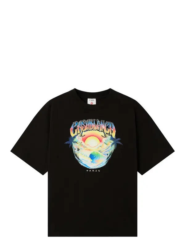 Casablanca Airspray Oversized Short Sleeve T-shirt - Black