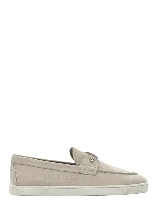 CHRISTIAN LOUBOUTIN Suede Chambeliboat Loafers - Cream