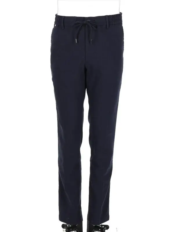 BOSS H-kane1 Slim Fit Linen Blend Trousers - Blue