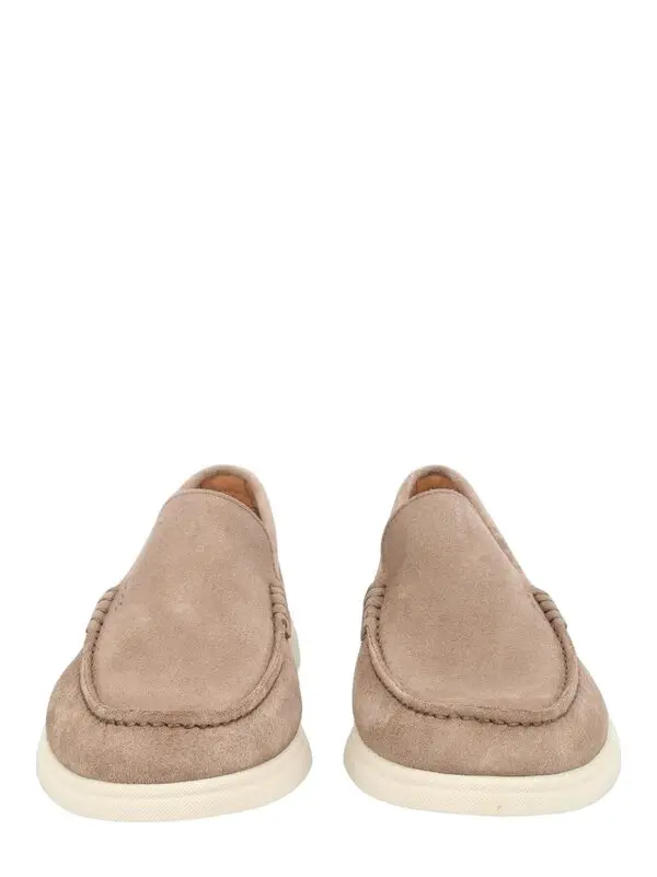 BOSS Suede Logo Loafer - Cream