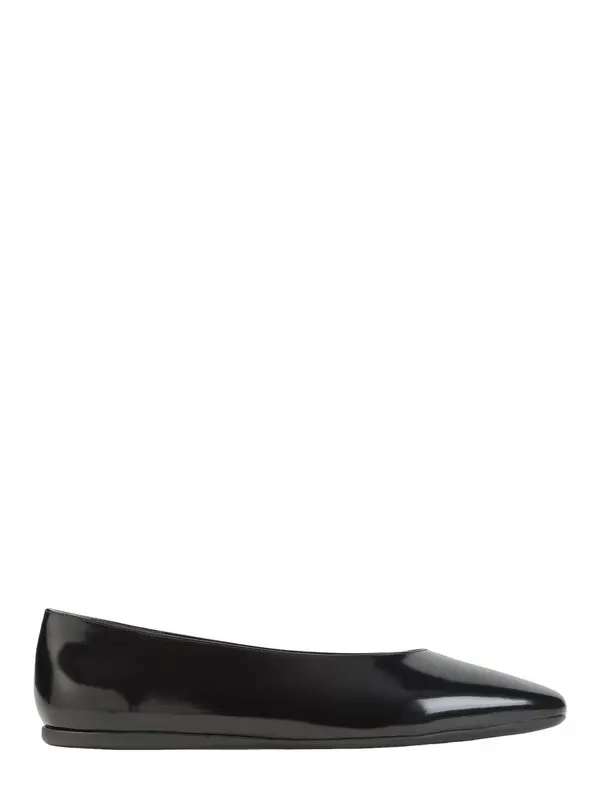 Prada Brushed Leather Ballerina Flats - Black