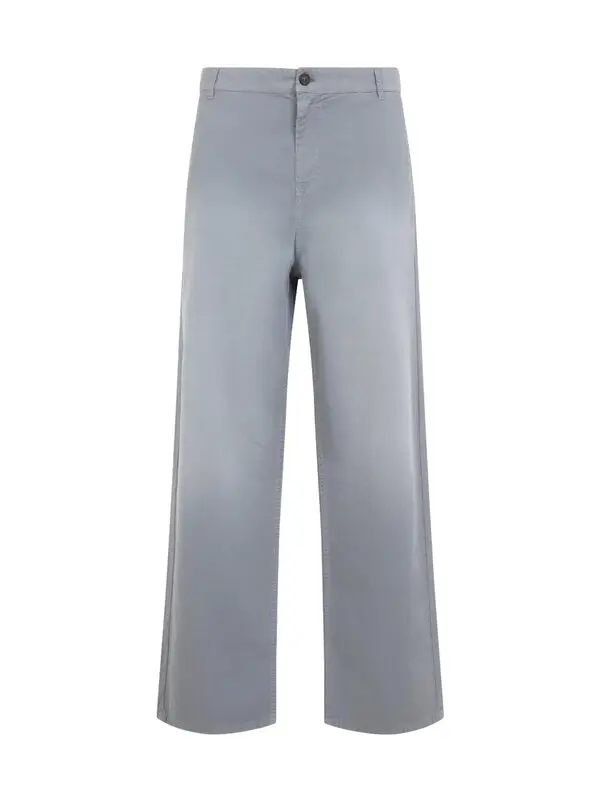 Miu Miu Cotton Trousers - Silver